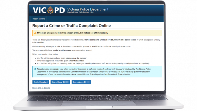 Report an Incident Online - VicPD.ca
